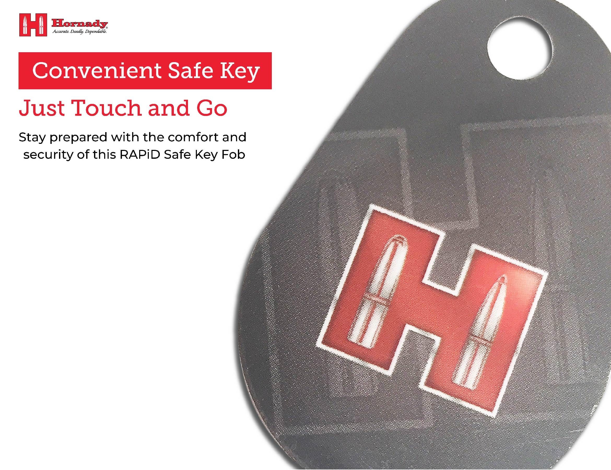 Hornady RAPiD Safe RFID Key Fob, 98161, 2 Pack - Provides Fast, Touch Free Entry to Hornady Rapid Safes in Emergencies - Durable Key Fob Keychain with Hornady Logo and RFID Chip for Instant Access
