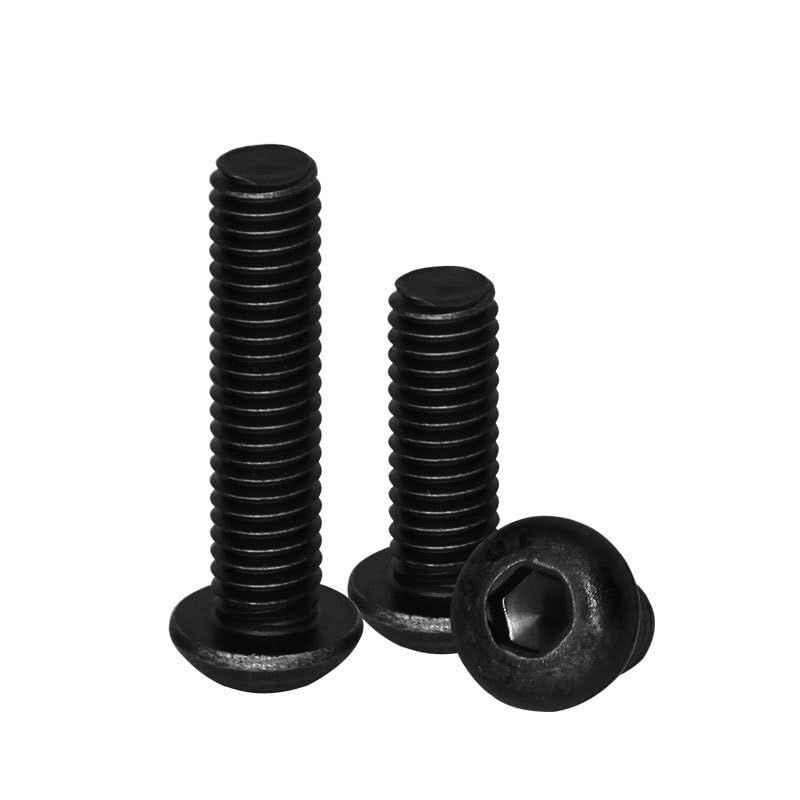 Hexagon Socket Screws Grade 10.9 Round Head Hexagon Socket Screws, high Strength Black pan Head Screws, Round Cup Bolts (Size : M5*12 5pcs)
