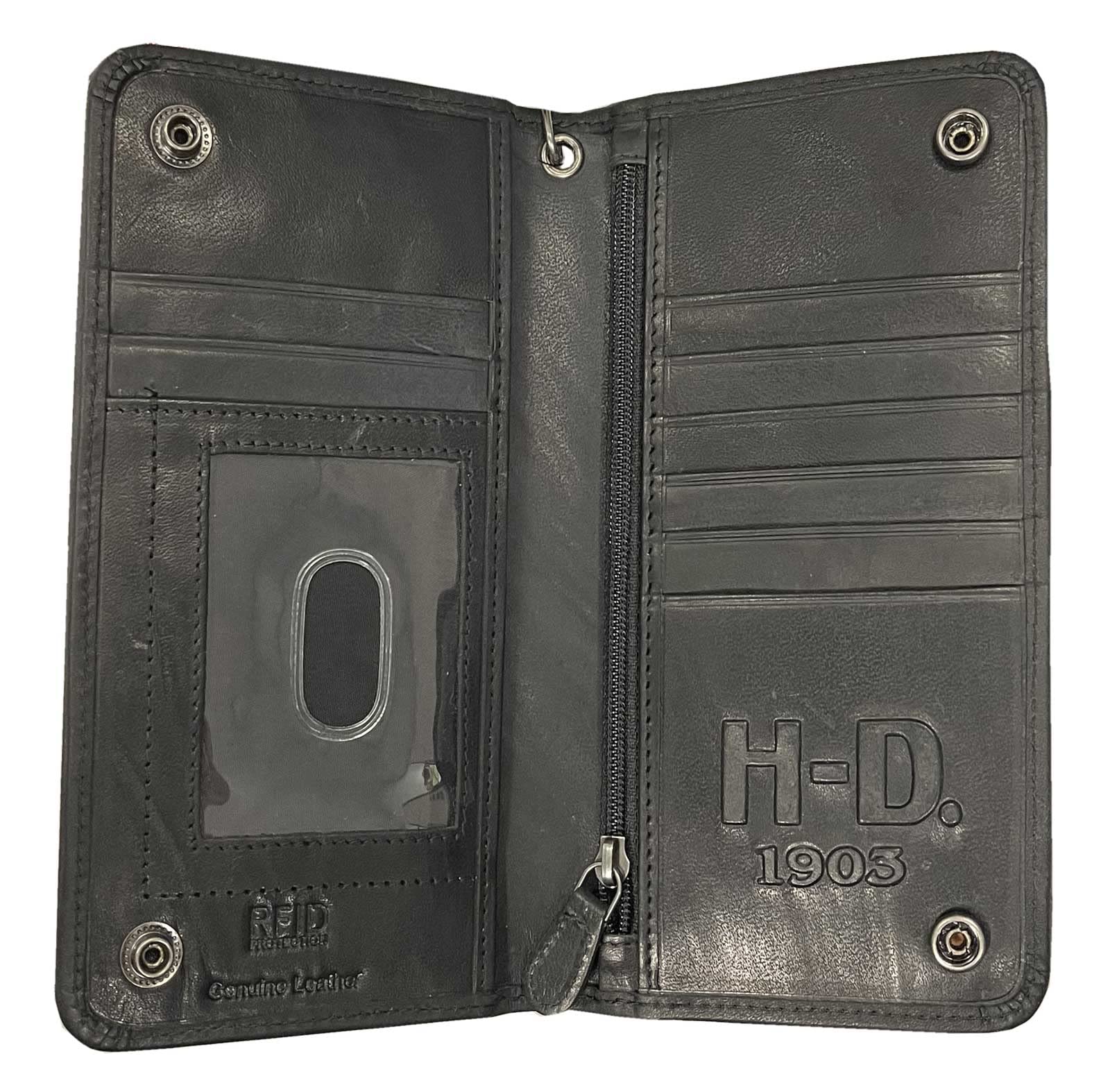 Harley-Davidson Men's Bar & Shield BiFold Wallet, Embossed, Black CR2309L-Black
