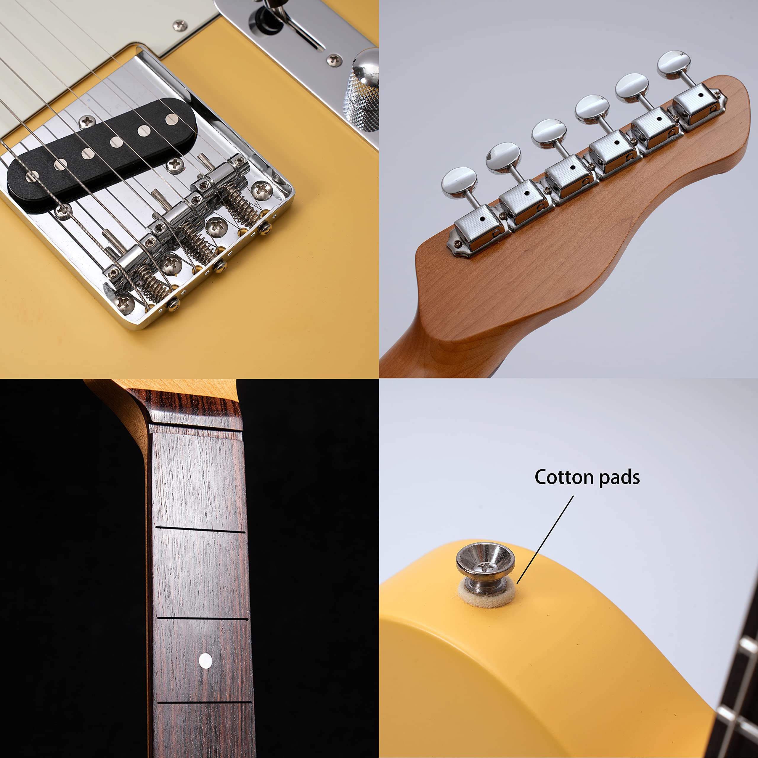 Latitude Lark Classic Electric Guitar, Alder Wood Nitro Paint Solid Body,Roasted Maple Thin C Neck Jumbo 21 Frets Modernist Fine Instrument, Rosewood fingerboard,Weight 7 lbs