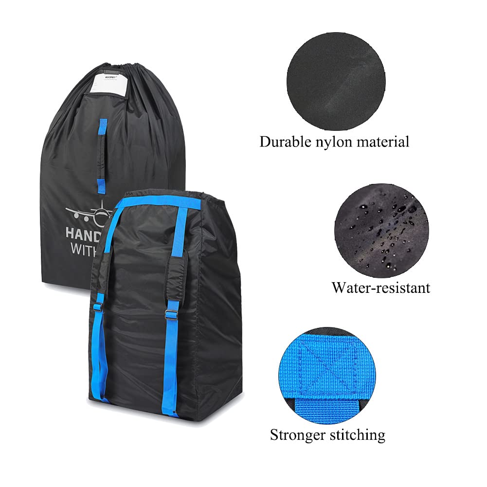 KYHDIYA Stroller Travel Bag for Airplane Durable Gate Check Bag Air Travel Backpack with Shoulder Straps Foldable Stroller Cover for Infant Carriers,Stroller & Booster,Car Seats,Blue