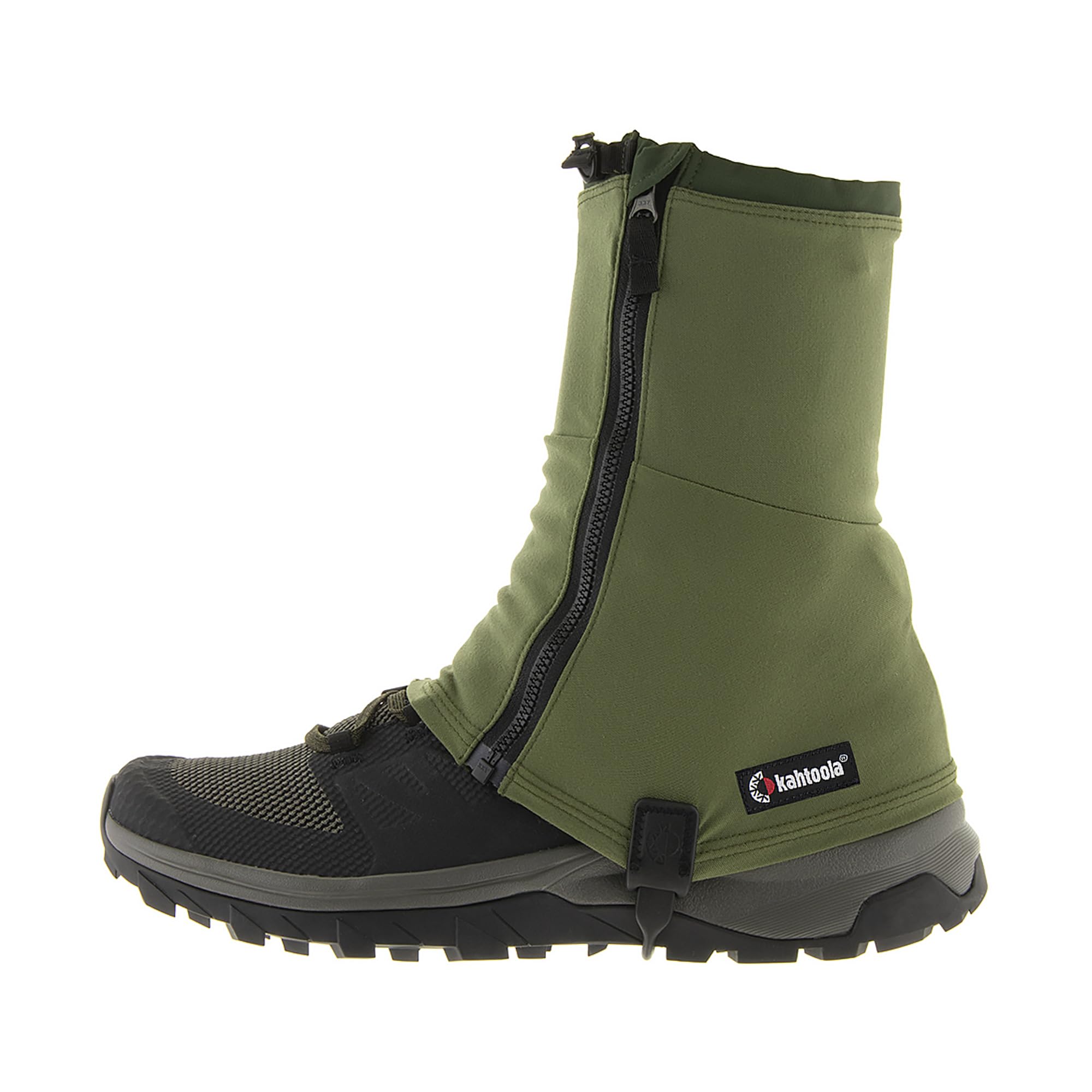 Kahtoola RENAgaiter Mid Gaiters for Hiking, Mountaineering, Trail Running, Shoe & Boot Protection in Mud, Snow & Ice - Ponderosa Green - Small|Medium