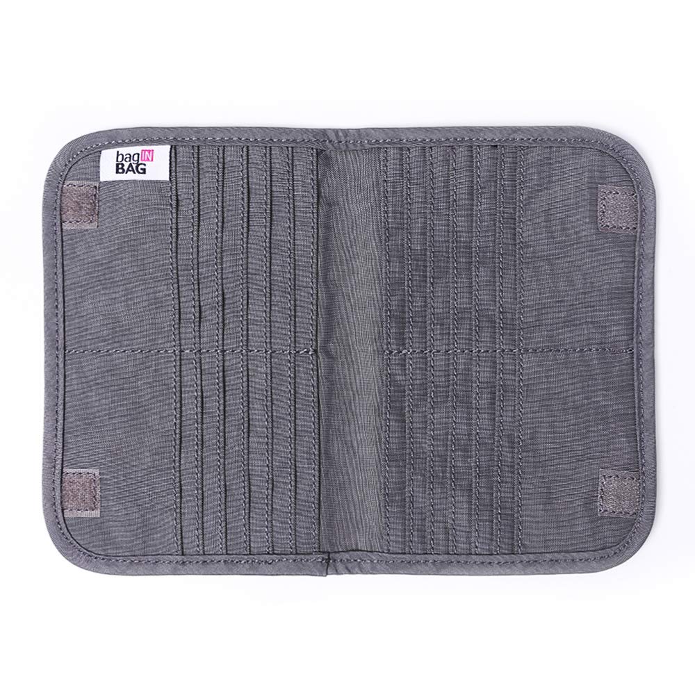 iN. Slim credit card holder wallet, Gift card display case, Minimalist light thin card storage case rfid blocking for men & women, with 28 slots in Grey