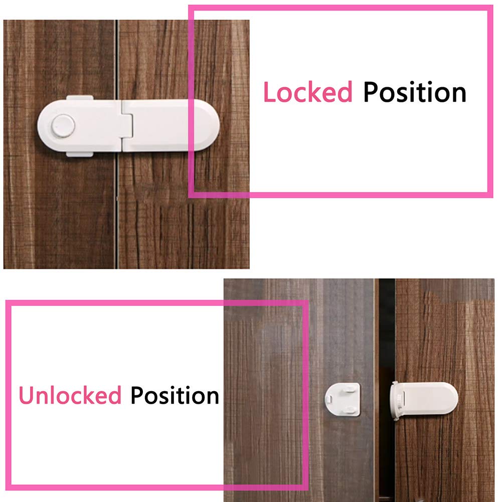 Improved Child Safety Cabinet Locks (2 Pack) - Baby Proofing Oven Door Lock for Drawers, Cupboard, Oven, Fridge, Toilet Seat and More - No Drilling Needed - 3M Adhesive
