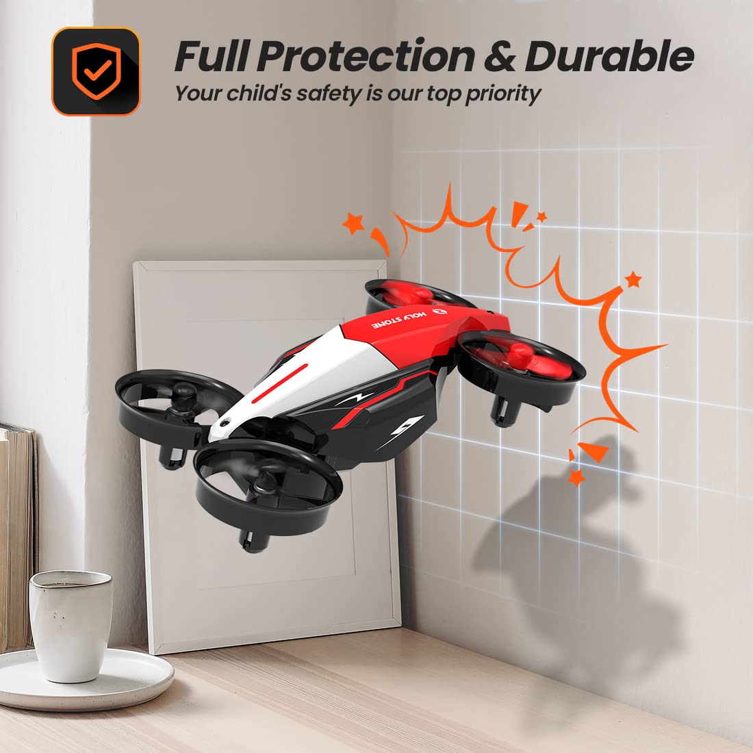 Holy Stone Mini Drone for Kids, HS210F 2 In 1 Small Indoor RC Quadcopter Helicopter Plane with Modular Battery, Land and Fly Mode, Auto Hovering, 3D Flip, Headless Mode, Toy Gift for Boys and Girls…