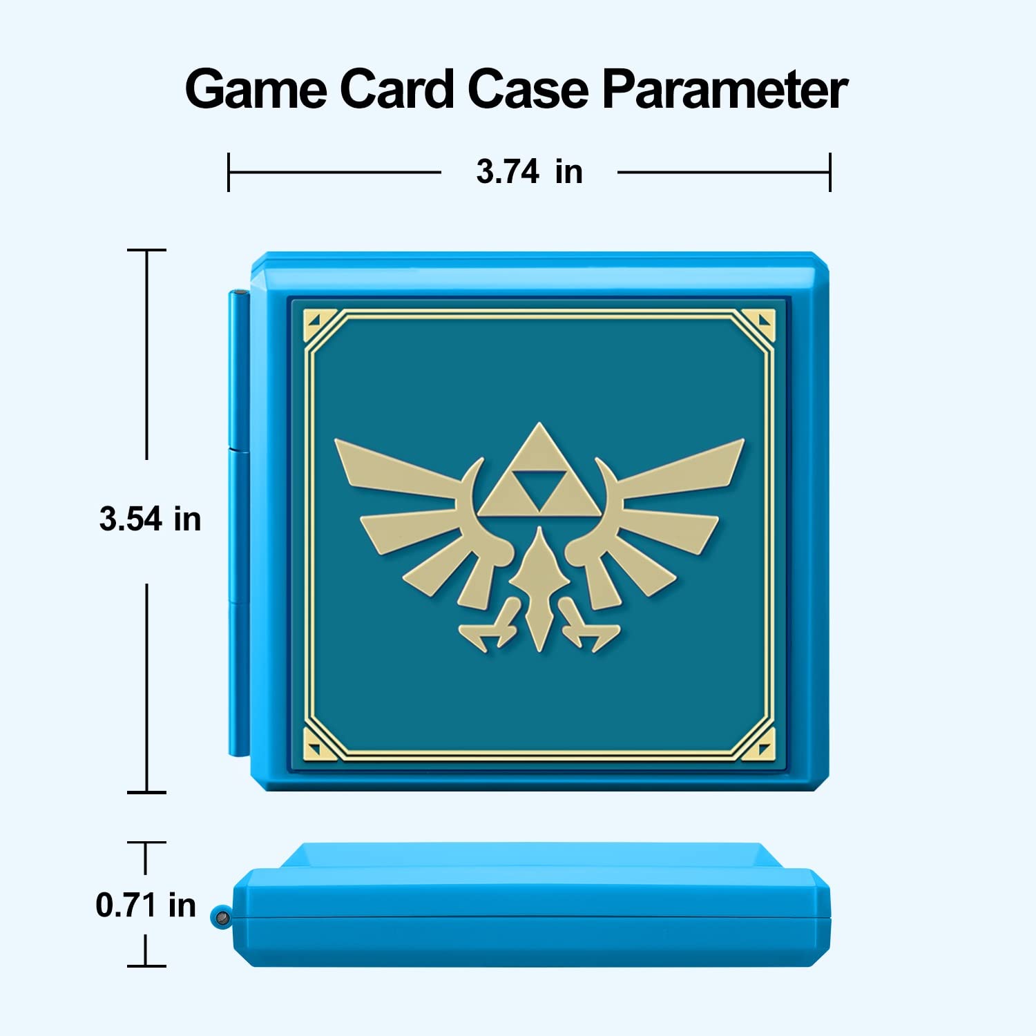 JINGDU Game Card Case for Switch, Durable & Slim Hard Shell Box, Cute Protective Shockproof Cartridge Holder Carrying Storage Case Box with 12 Slots for Switch / Lite / OLED Games, Zelda Badge Y