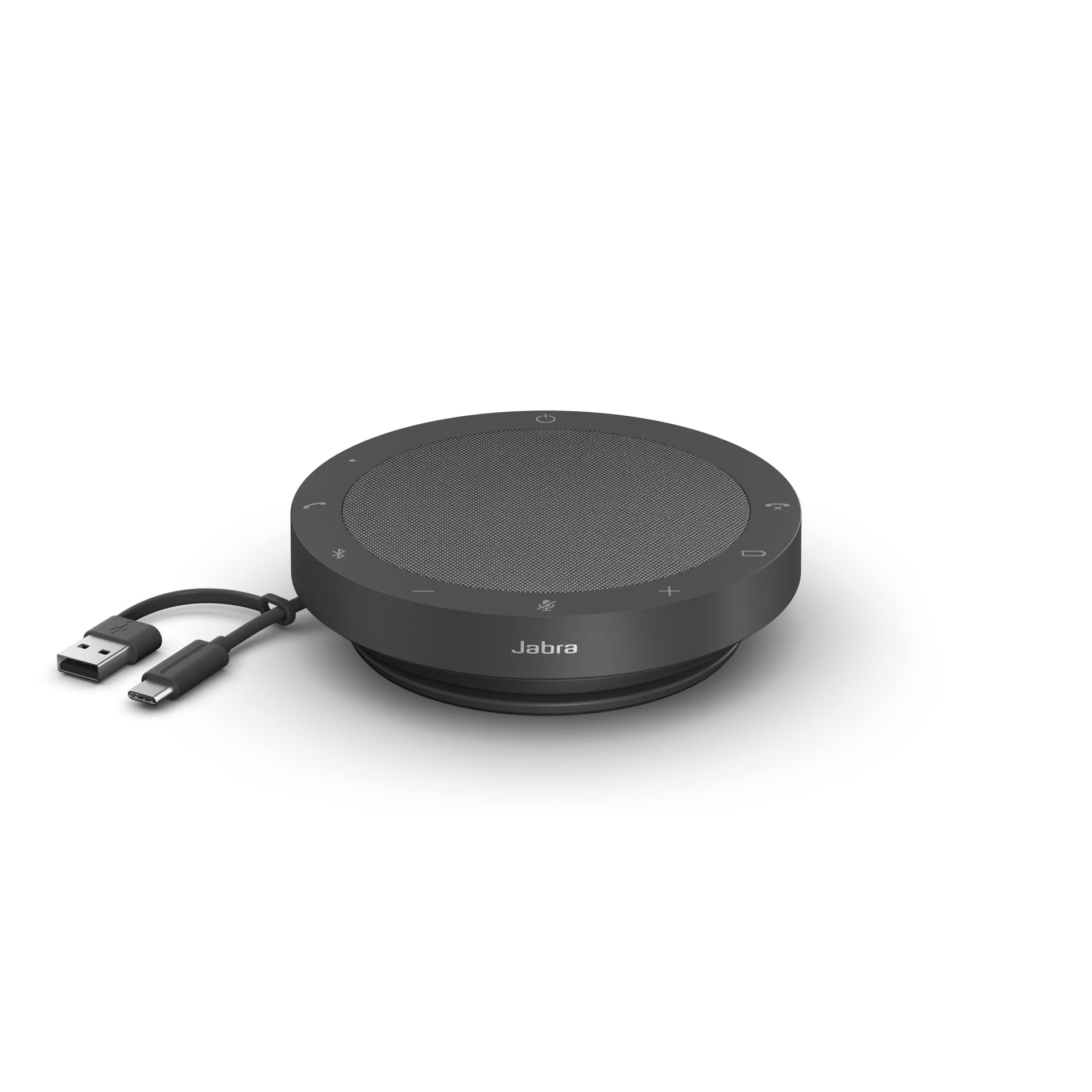 Jabra Speak2 55 Wireless Bluetooth Speakerphone - Compact and Portable Speaker with 4 Noise-Cancelling Mics, Full-Range 50mm Speaker & Wideband Audio - Certified for Zoom and Google Meet - Dark Grey
