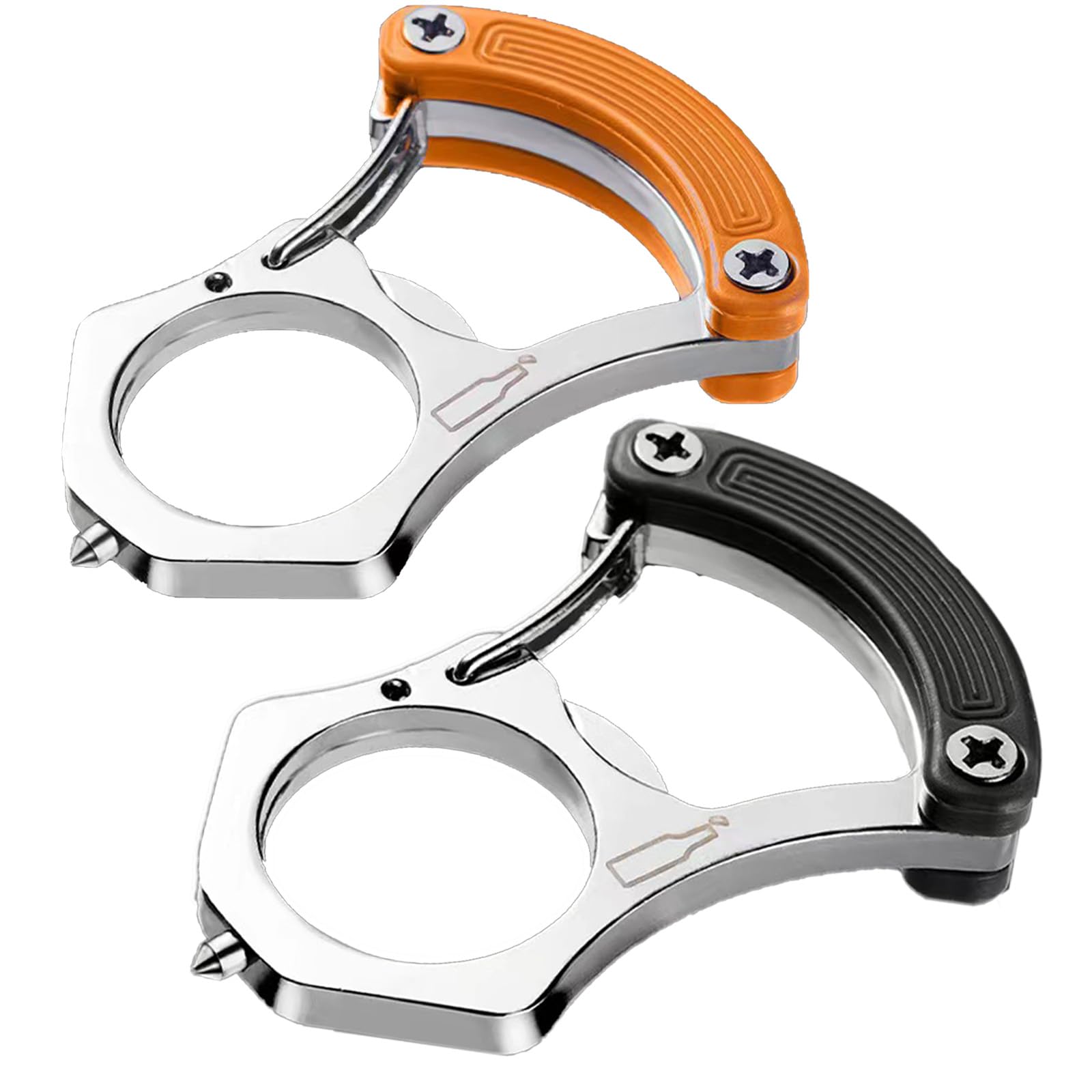 SAMIQU 2 Pcs Multifunctional Keychain,Versatile Car Key Chain with Bottle Opener, Box Cutter, Window Breaker(Orange&black)