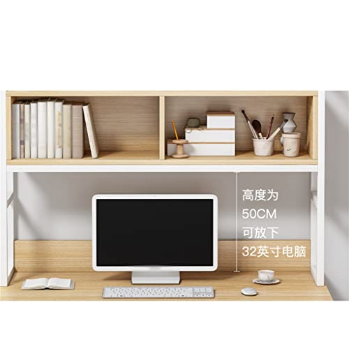JIMEOG Study Table Student Desk Bookshelf Combination Computer Desktop Table Home Bedroom Office Table Without Chair