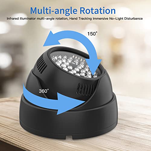 LED IR Illuminator Infrared Light for Meta Quest 2,Oculus Quest,Quest 2,Enhance Hand Tracking Immersive No-Light Disturbance,Increase Tracking Sensitivity with Power Adapter with Switch Button