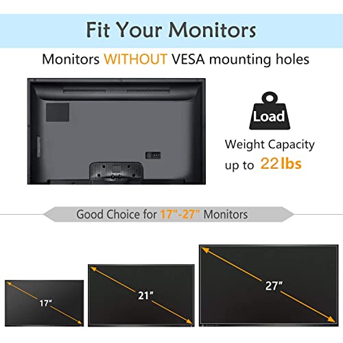 HUANUO Universal VESA Mount Adapter Kit, Non-VESA Adapter for 17 to 27 Inch Monitor Screens to 75x75 VESA Mount