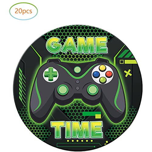 Video Games Party Tableware Supplies Set, 20 Plates and 20 Napkins,Video Games Theme Party Baby Shower Birthday Decorations