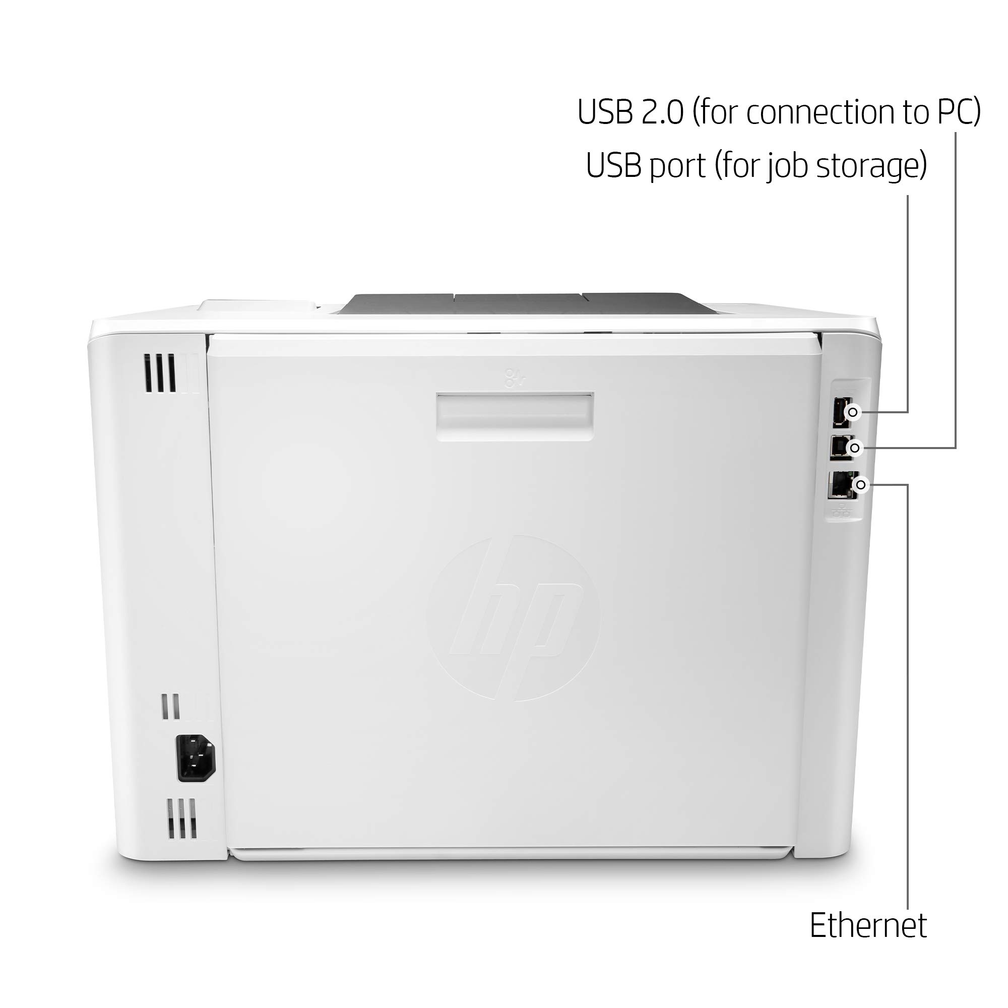 HP Color Laserjet Pro M454dn Wired Ethernet Laser Printer, White - Print only - 2-line Backlit LCD Display, 28 ppm, 600 x 600 dpi, 8.5 x 14, Auto Duplex Printing, Tillsiy Printer Cable