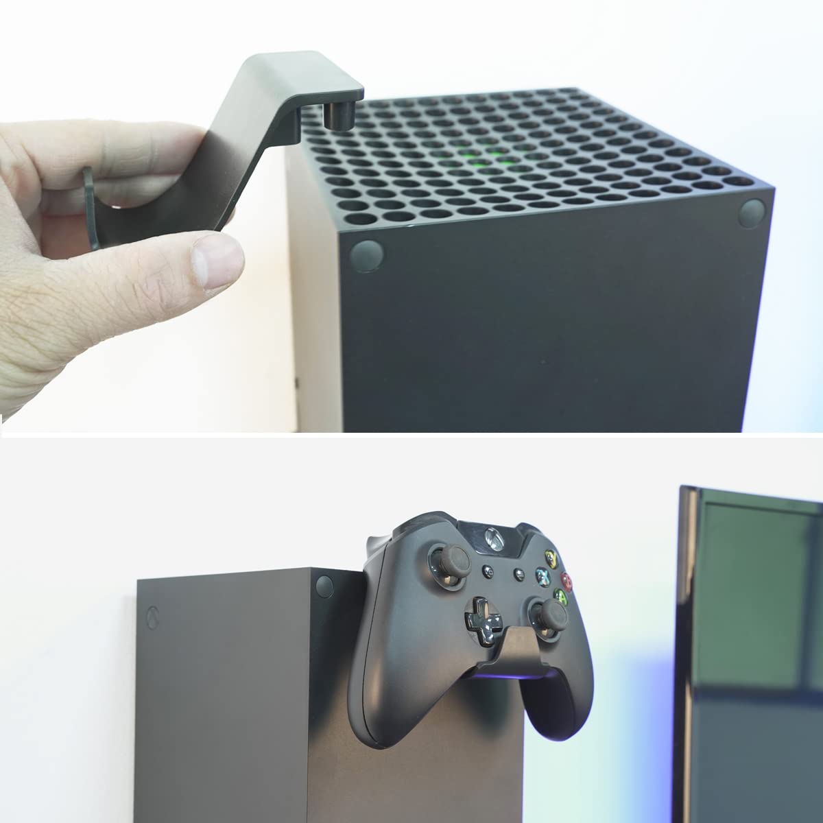 Monzlteck Wall Mount for Xbox Series X+2 Controller Holders, Steel Mount Wall Shelf Bracket for XSX,Space Saving