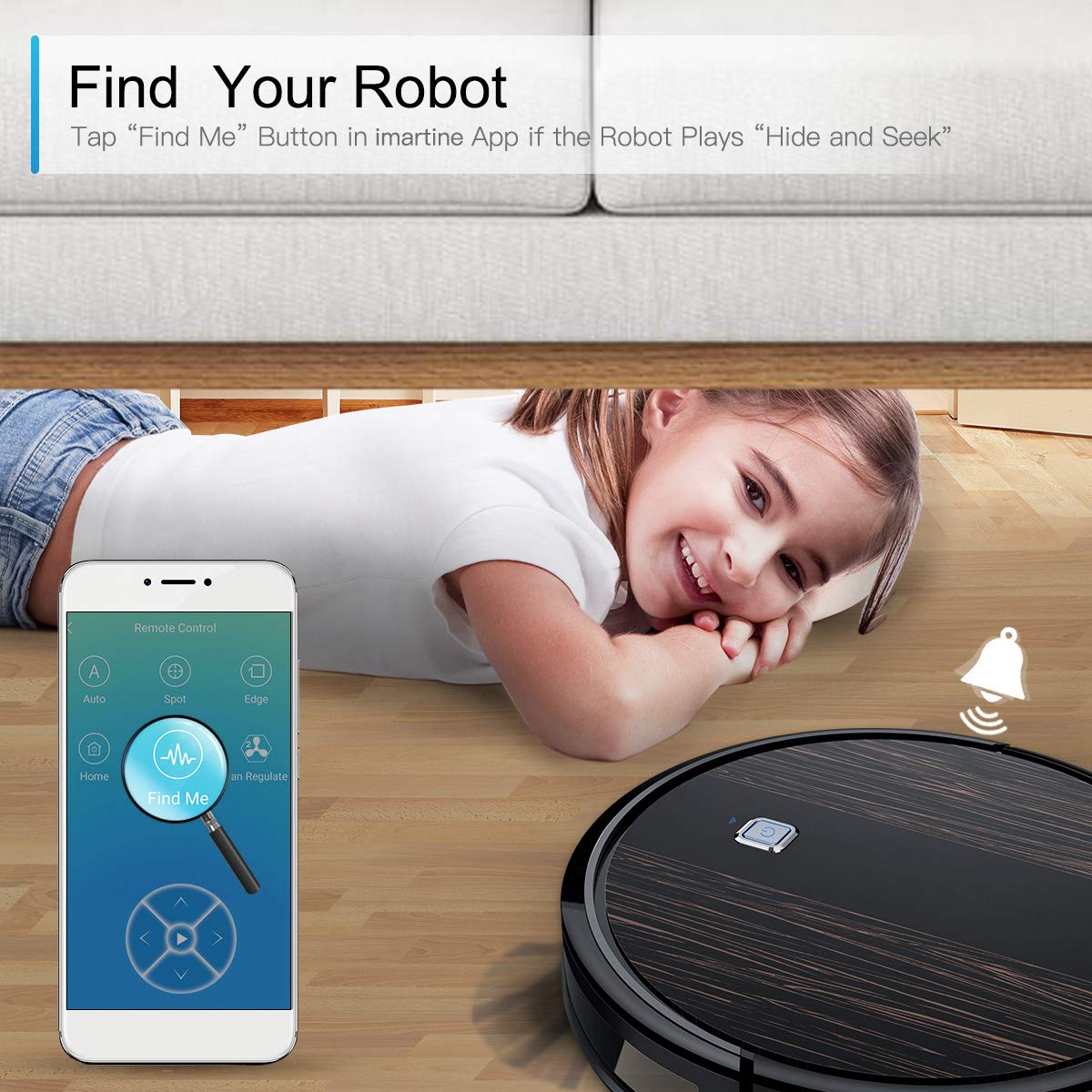 iMartine Robot Vacuum Cleaner, Robotic Vacuums Cleaner 2000Pa Strong Suction Automatic Self-Charging Vacuum Robot with Boundary Strips, Super-Thin Quiet for Pet Hair/Medium-Pile Carpets/ Hard Floor