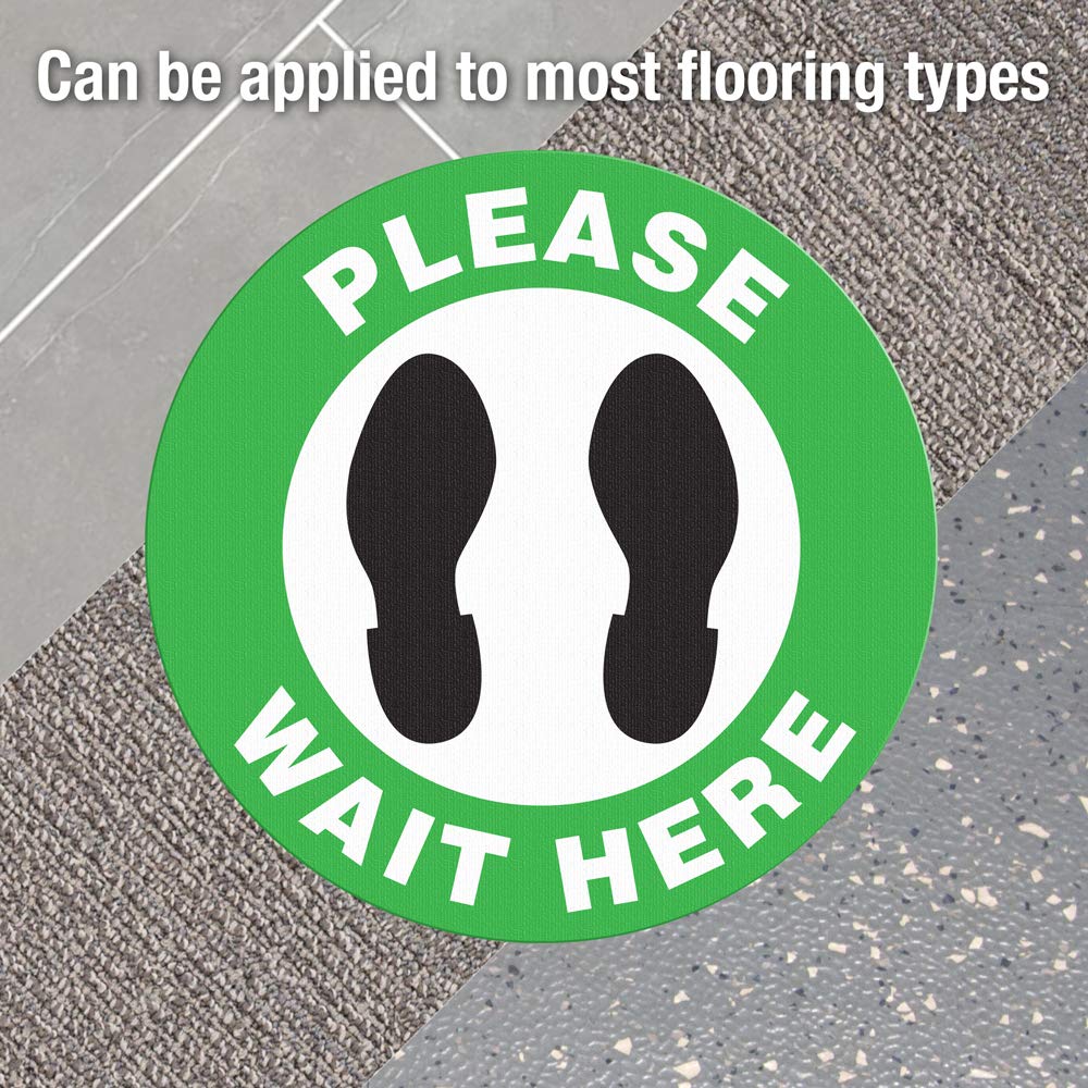 Incom Manufacturing Group Please Wait HERE (8" Dia.) 10/pkg Floor Decals (WTP120)