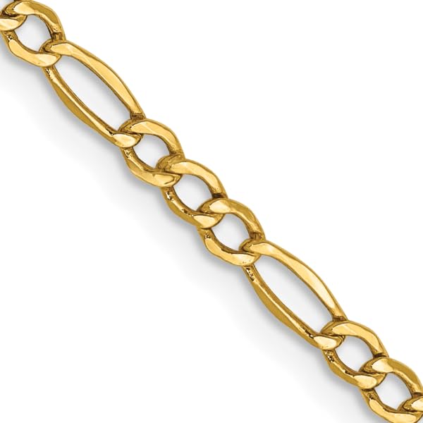 IceCarats 10K Yellow Gold 2.5mm Figaro Link Chain Necklace 24 inch