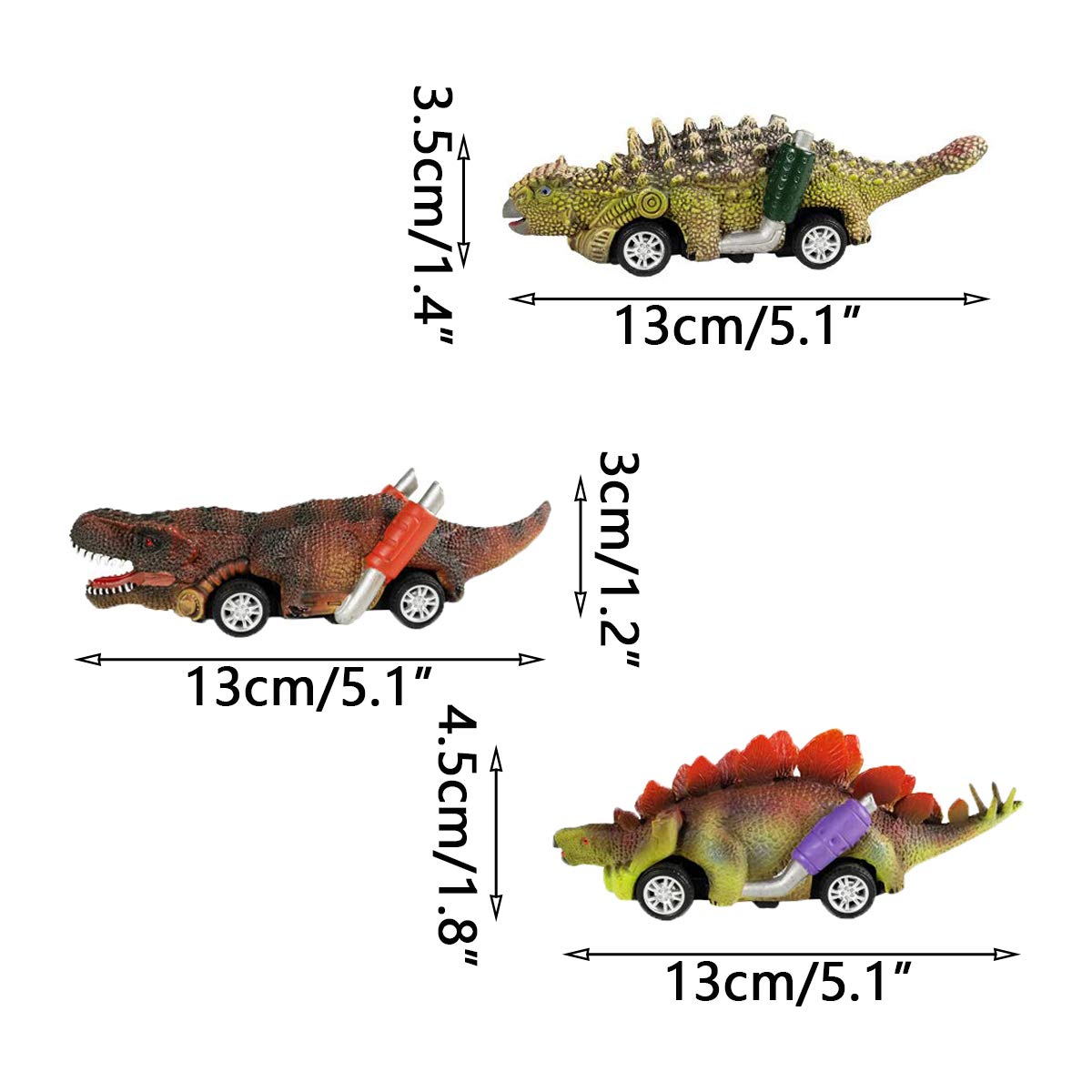 JoFAN 6 Pack Dinosaur Toys Pull Back Dinosaur Cars for Kids Boys Toddlers Easter Basket Stuffers Gifts