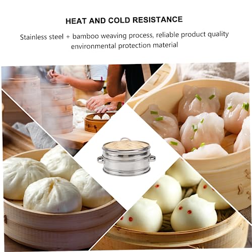 TIDTALEO 1 Set Steamer Wooden Cooking Utensils Chicken Breadt Asian Cookware Sticky Chinese Steamer Basket Soup Dumpling Steamer Basket Steamer with Lid Steamer for Dumpling Food Steamer
