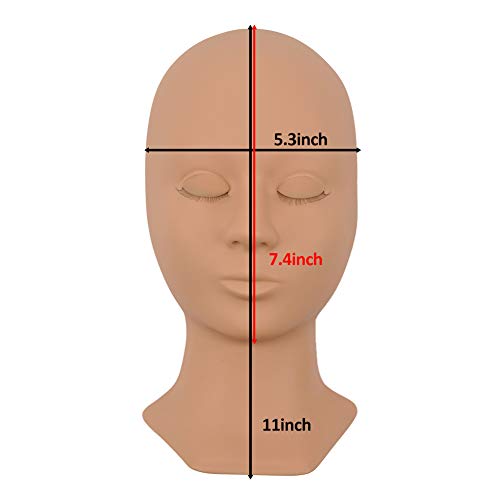 JINGFA Eyebrow Eyelash Makeup Training Mannequin Head With Realistic Removable Eyelids With Eyelashes