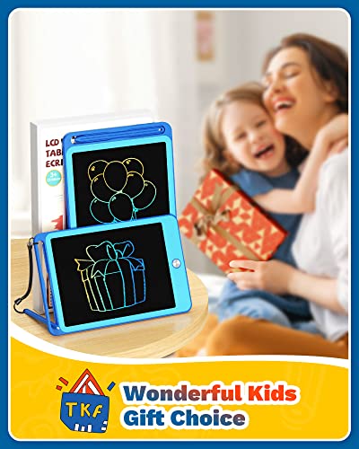 TEKFUN 2 Pack LCD Writing Tablet for Kids, 8.5 Inch Blue+Blue Doodle Board Drawing Board Reusable Drawing Tablet with Lanyard, Educational Kids Toddler Toys Birthday Gift for Boys Girls 3-12 Years Old