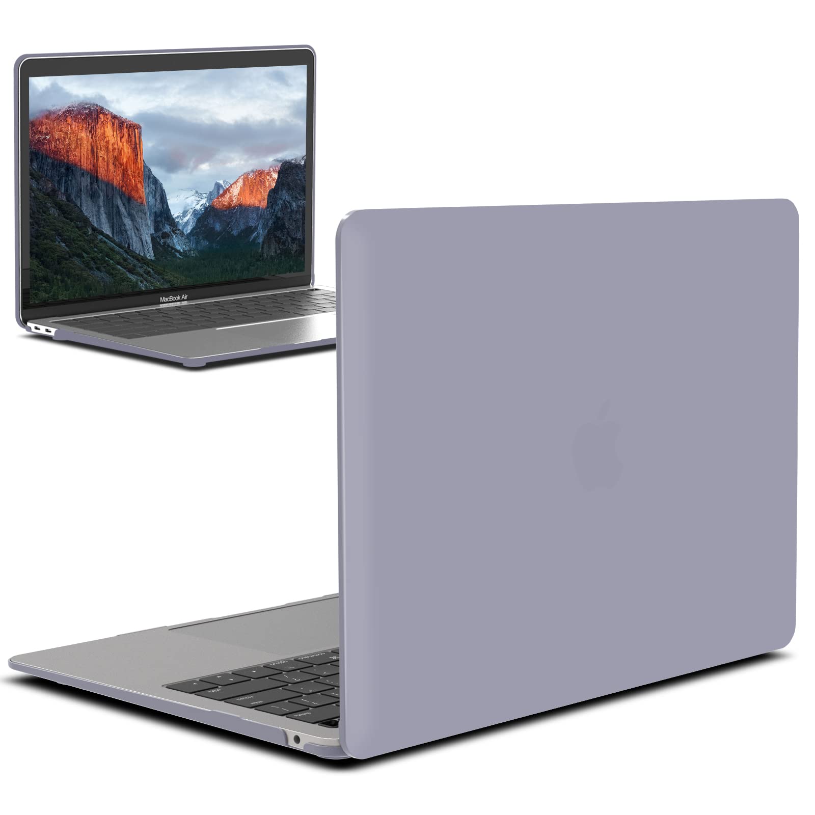 IBENZER Compatible with 2022 2021 2020 MacBook Air 13 inch case M1 A2337 A2179 A1932, Plastic Hard Shell Case for Mac Air 13 Retina Display with Touch ID, Lavendar Gray,AT13LVGY
