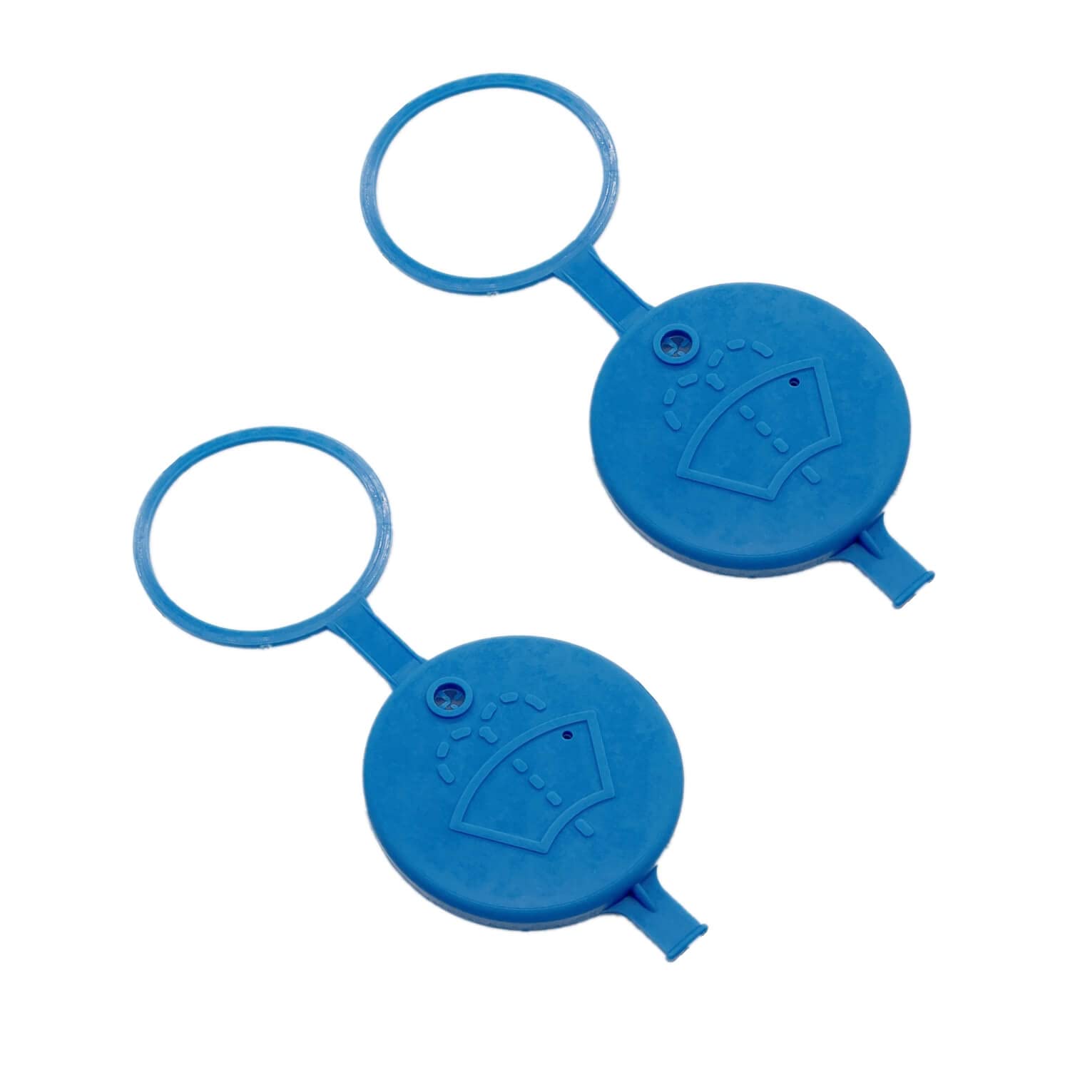 LDCRE 2-Pack Blue Windshield Washer Fluid Cap for 2012-2018 Ford Focus - Replacement Reservoir Cap with 2-1/16 Inch (52.5mm) Inner Diameter - Compatible with Wiper Fluid Bottle Tank