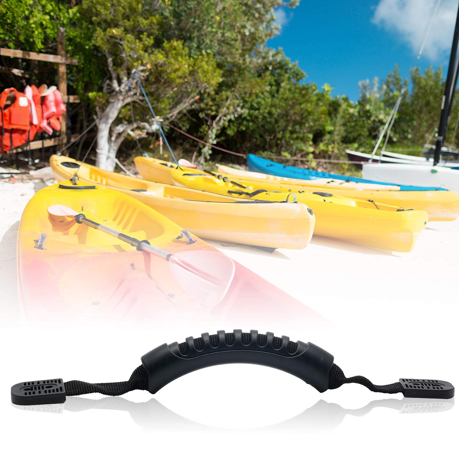 Jiozermi 4 Pack Kayak Carry Handles, Kayak Accessories, Side Mount Carry Replacement Handles with Plastic Buckle for Kayak Paddle, Tandem Kayak, Canoe Boat & Lifetime Kayaks