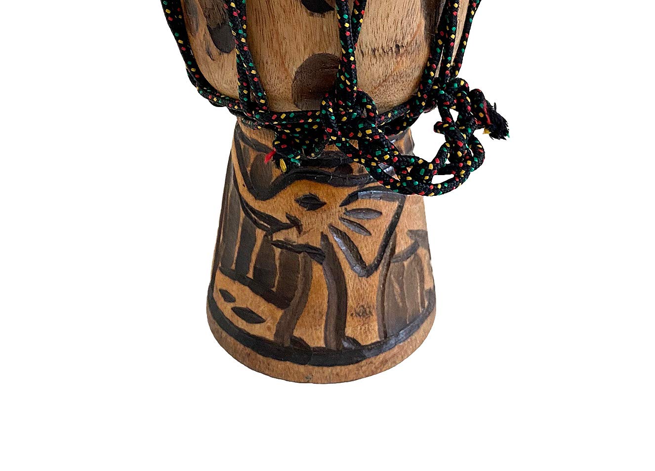 JIVE Djembe Drum African Bongo Congo Swimming Dolphin Hand Drum Deep Carved Goat Skin Mahogany Wood - Small Size 7.5" High - NOT MADE IN CHINA