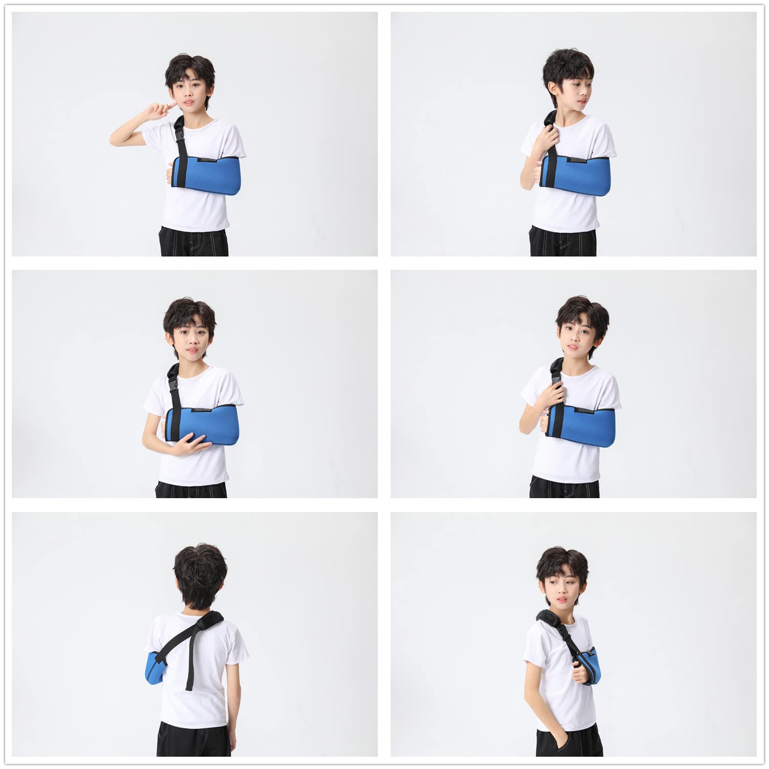 Ledhlth Soft Foam Arm Sling Blue for Shoulder Kids Toddler Arm Support Brace for Broken Collarbone Children Shoulder Immobilizer for Shoulder Injury (Kids S)