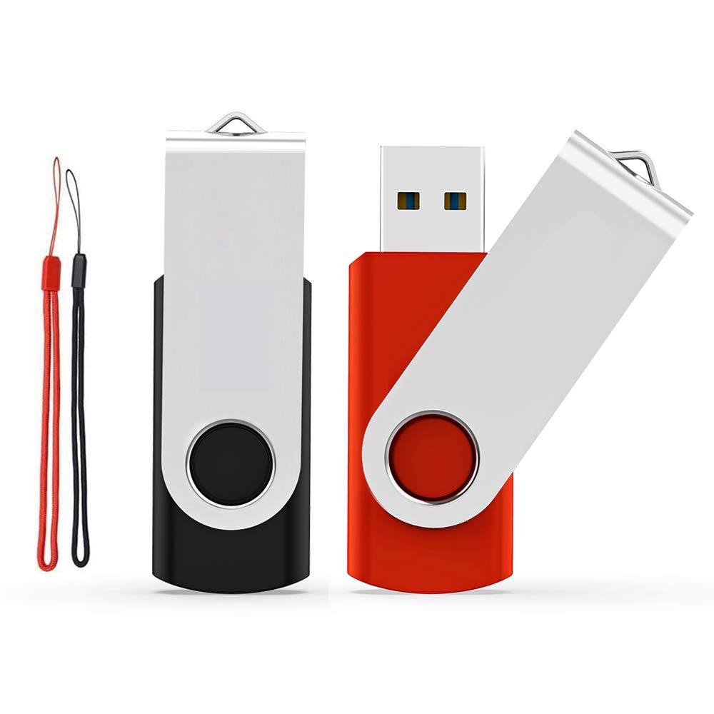 JOIOT 128GB USB 3.0 Flash Drive 2 Pack Thumb Drive High Speed 128gb Memory Stick Pendrive Fold Storage Keychain Jump Drive Zip Drive（Black&Red）