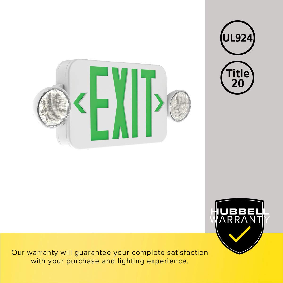 Hubbell Industrial CCGSD LED Combination Exit Sign Emergency Light, White