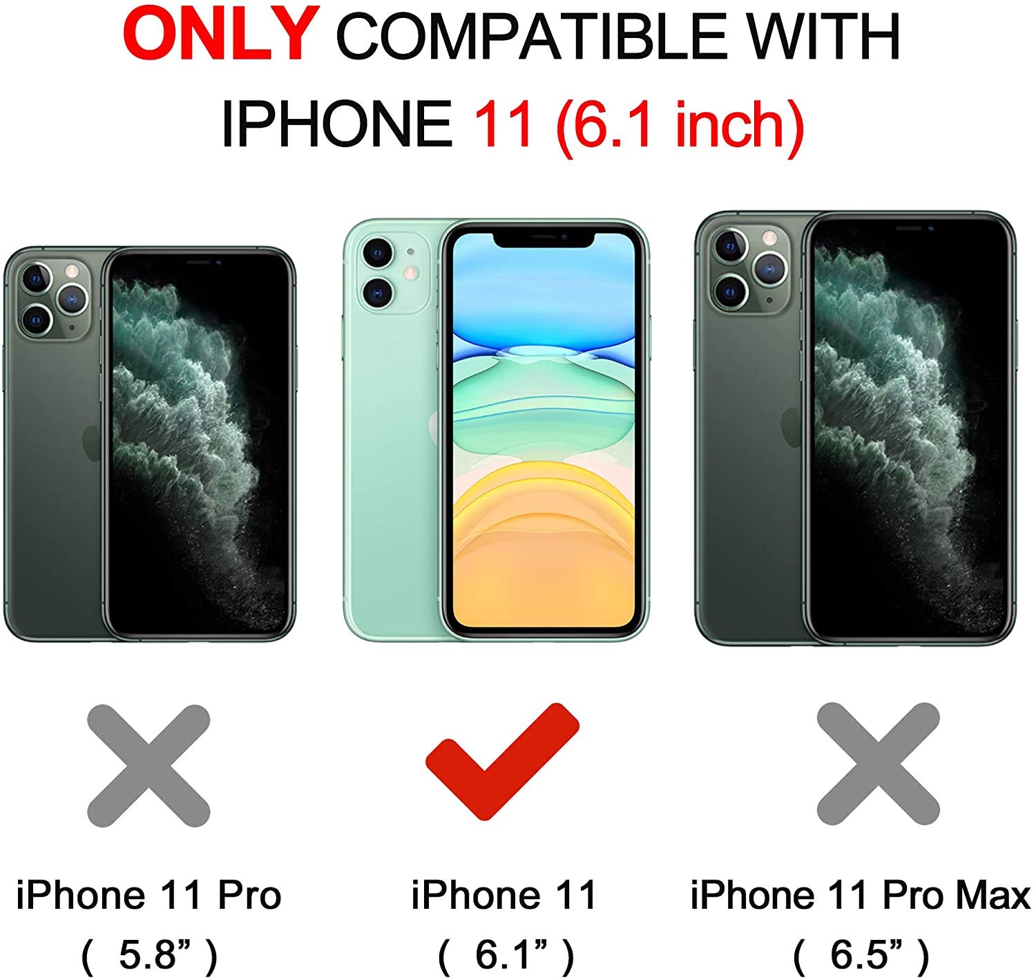 ImpactStrong iPhone 11 Case, Clear Full Body Ultra Protective Case with Built-in Clear Screen Protector Transparent Full Body Cover for iPhone 11 6.1-Inch (2019) - Red
