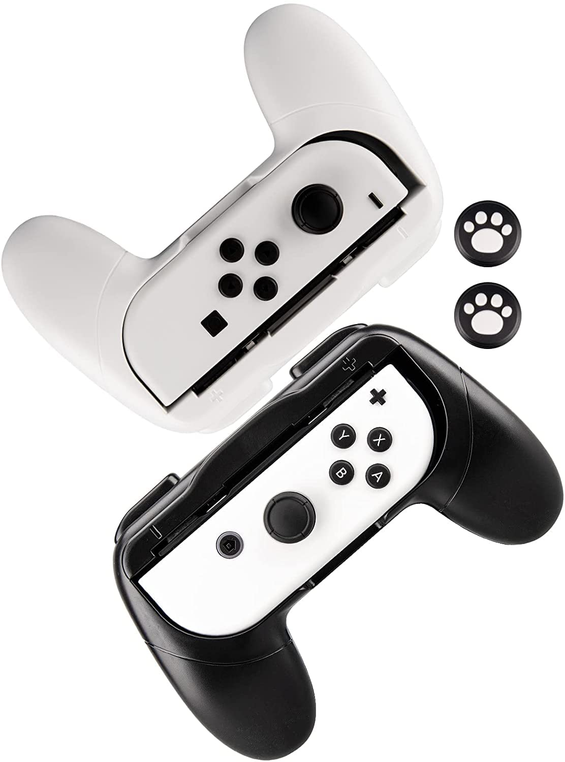 Lammcou Games Controller JoyCon Grip Kits for Switch, Ergonomic Switch Grip Handle Handheld Protective Case (Black-White)