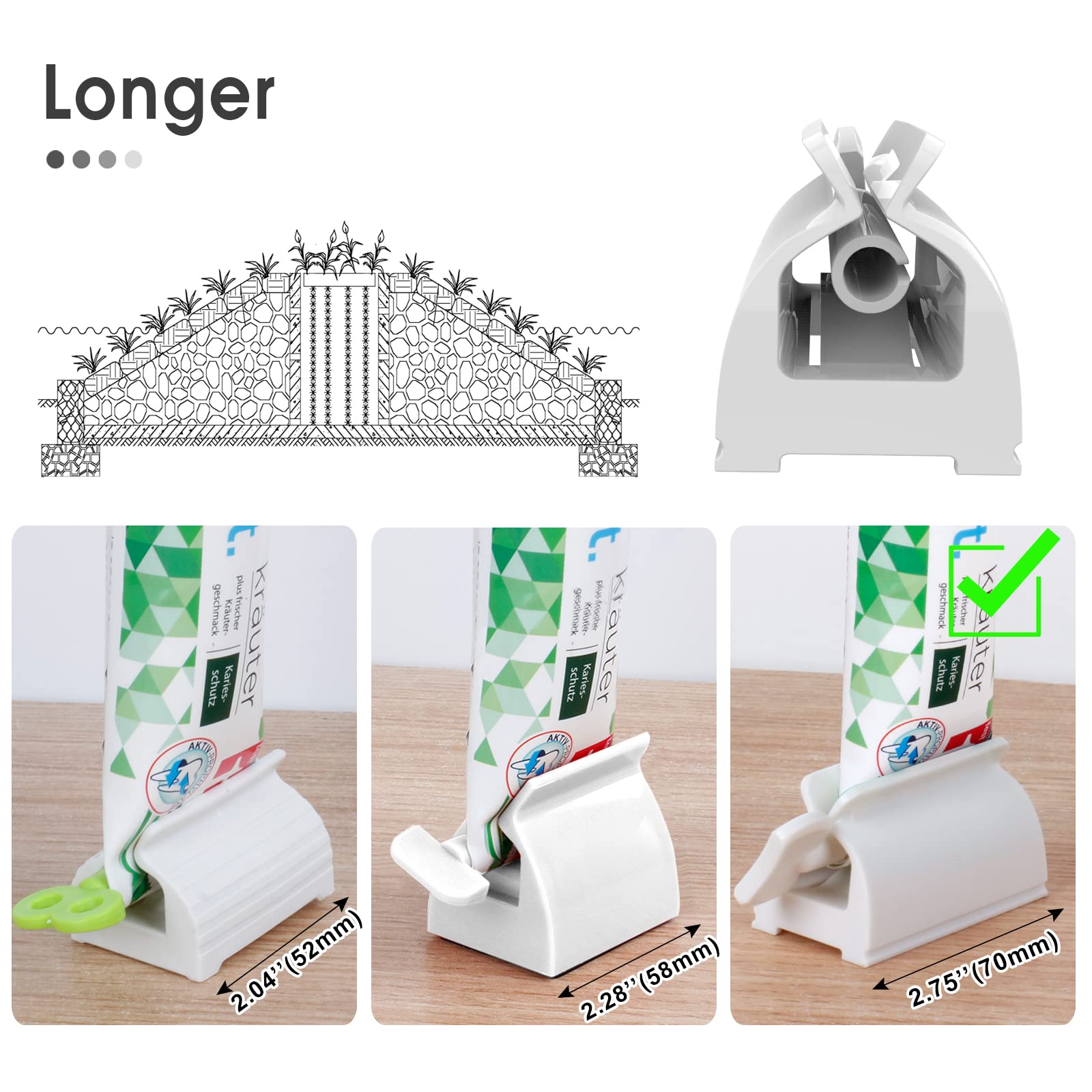 LAMY Toothpaste Squeezer, 3 PCS Tube Squeezer Bathroom and Kitchen Gadgets for Various Tube-Based Cosmetics and Sauces, Home and Apartment Essentials