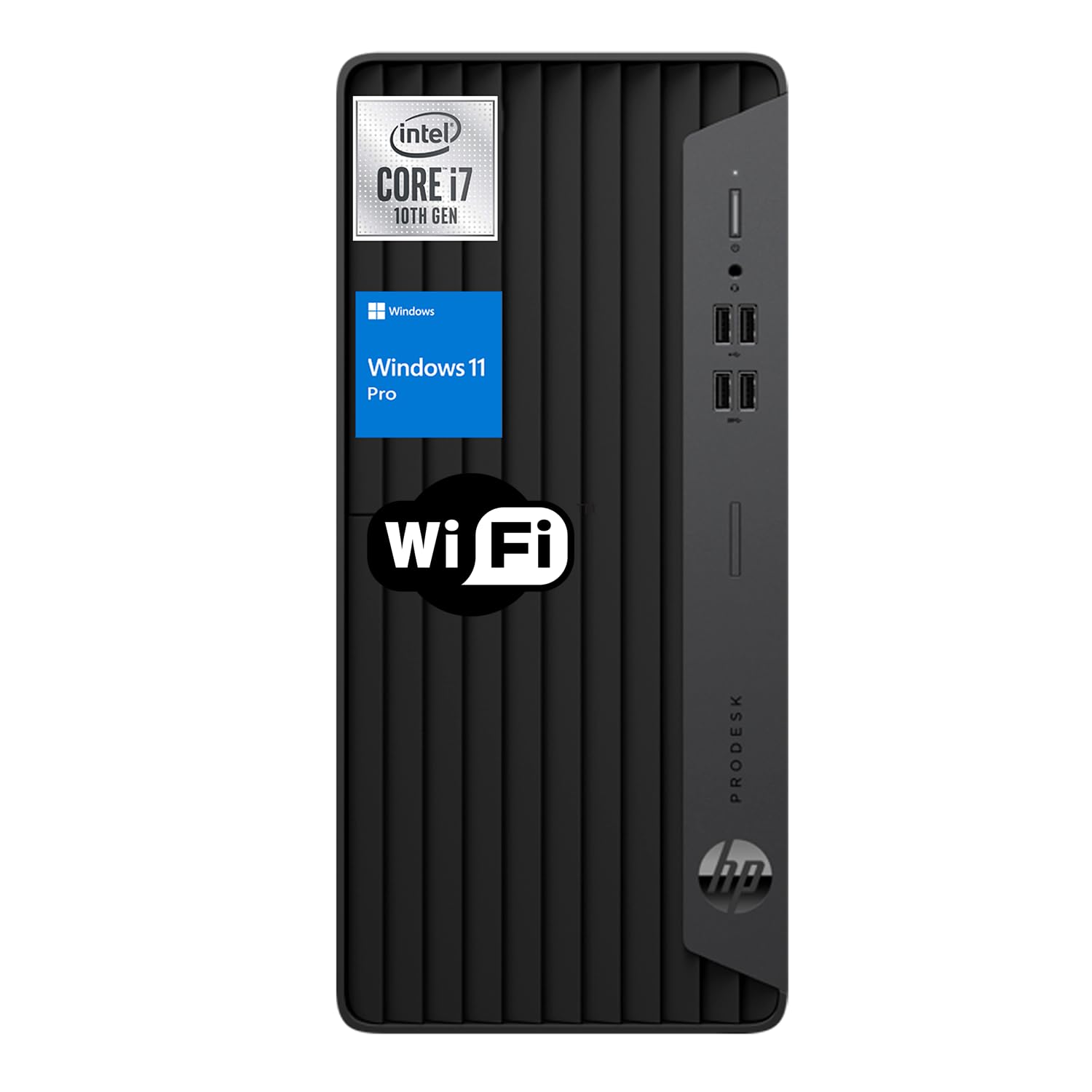 HP ProDesk 400 G7 Business Microtower Desktop, Intel Core i7-10700 Processor, 32GB RAM, 1TB SSD, DVD-RW, DP, Wired Keyboard & Mouse, Wi-Fi, Windows 11 Pro, Black