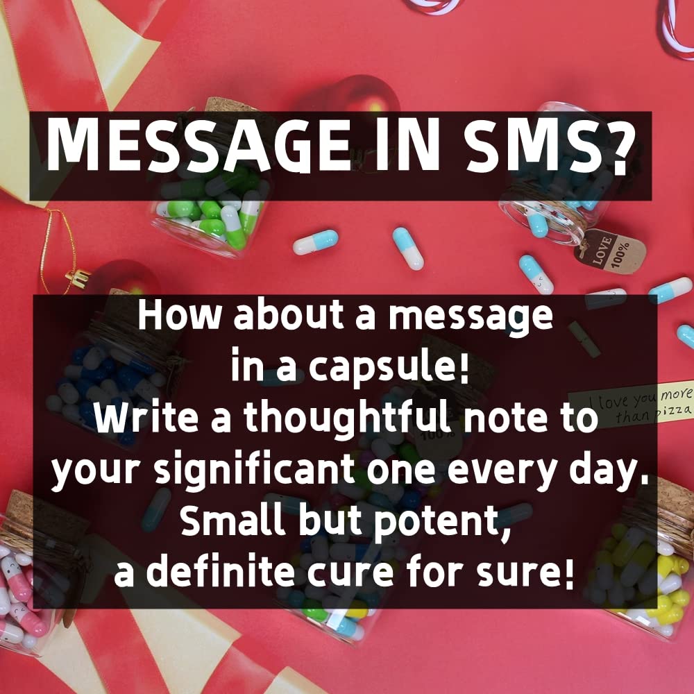Infmetry Valentines Day Gifts for Her Him Boyfriend Girlfriend Capsule Notes Pills in a Glass Bottle Letter Messages for Couples Men Women (Dark Blue 25pcs)