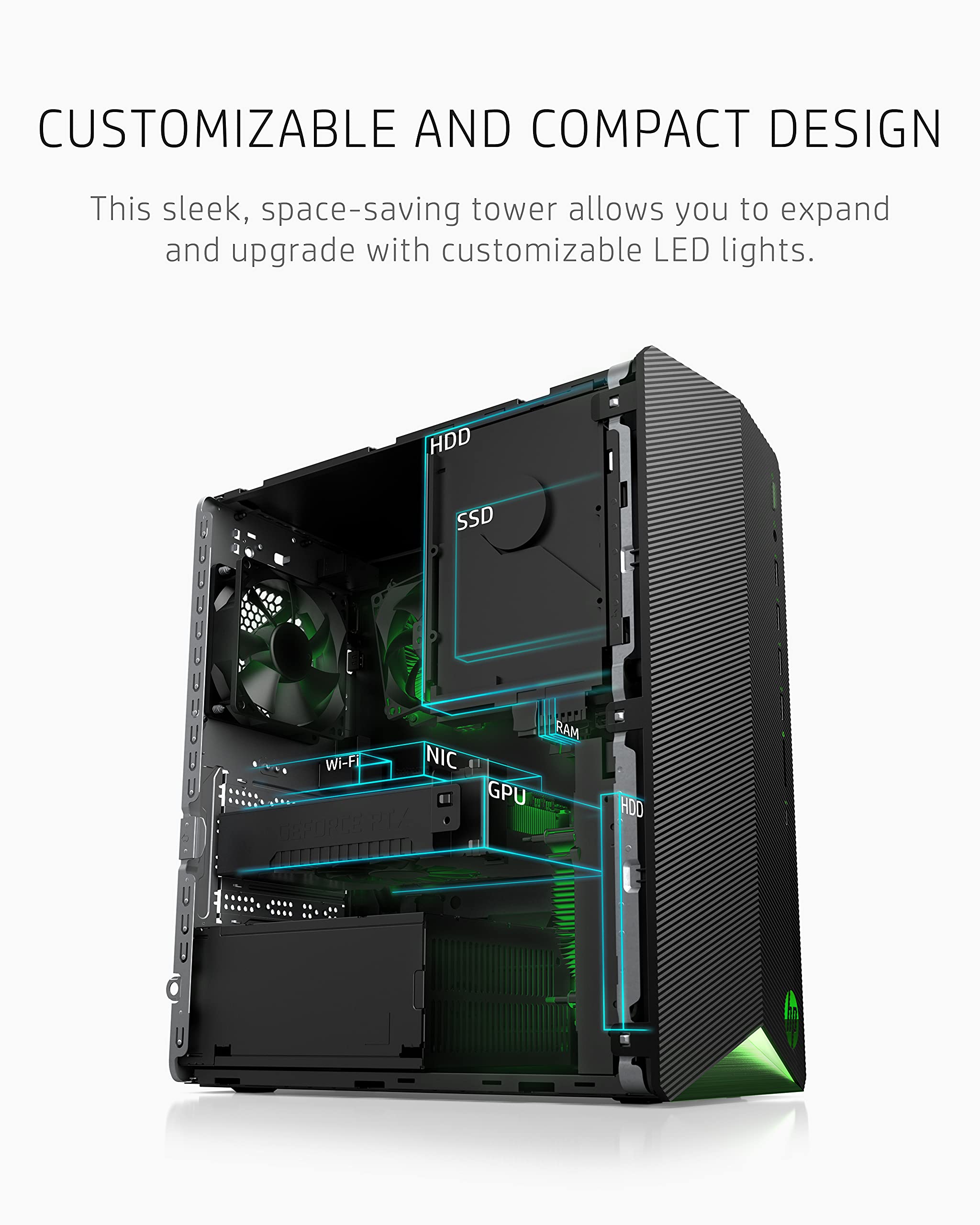 HP Newest Pavilion Gaming Desktop Computer, AMD 6-Core Ryzen 5 5600G Processor AMD Radeon RX5500 4 GB, 32GB RAM, 1TB PCIe NVMe SSD,Mouse and Keyboard, Win 11 Home.w/ELMTech