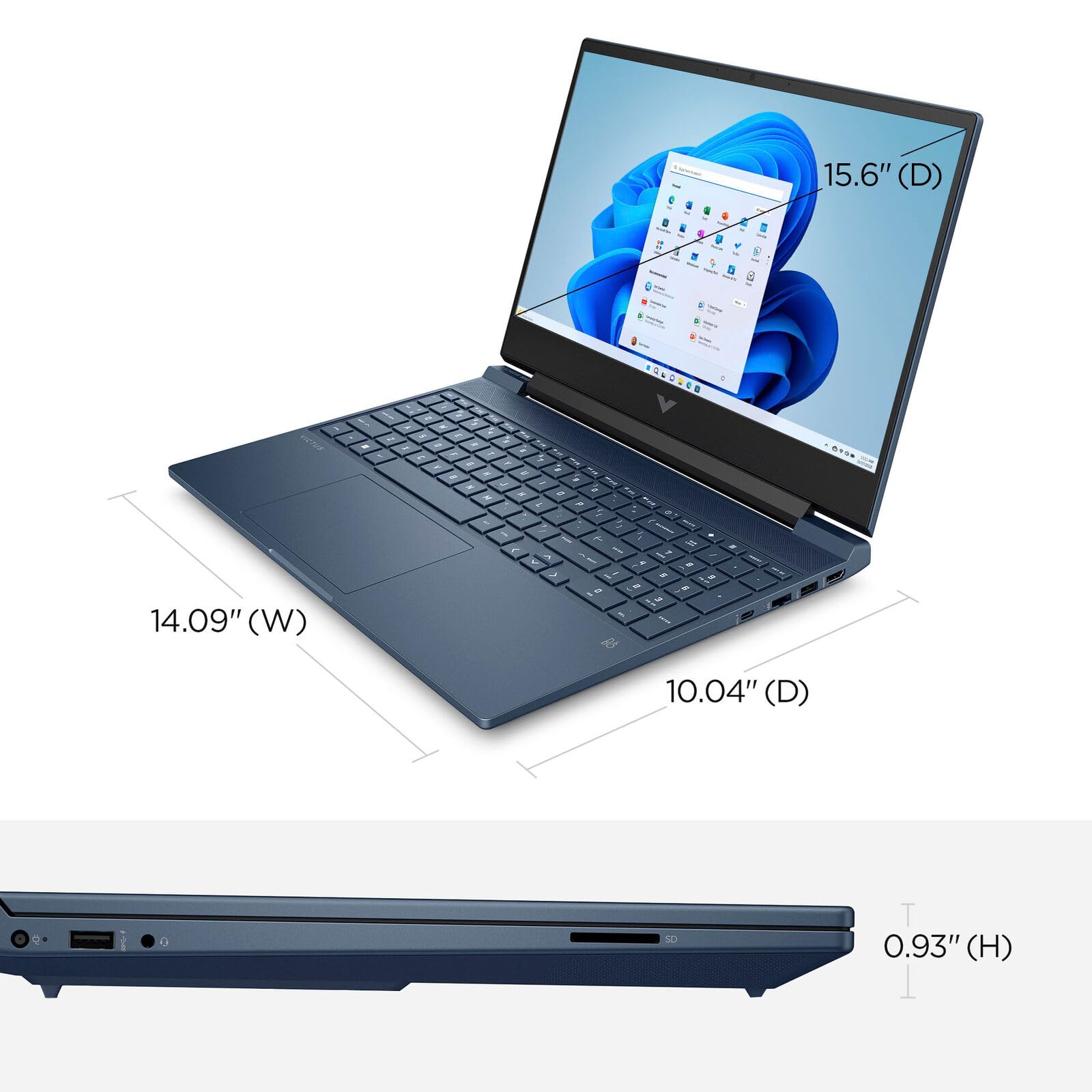 HP Victus Gaming Laptop 2023 Newest, 15.6" 144 Hz Display, Intel Core i5-13420H Processor, NVIDIA GeForce RTX 3050 Graphics, 64GB RAM, 2TB SSD, Backlit Keyboard, Windows 11 Home, Blue