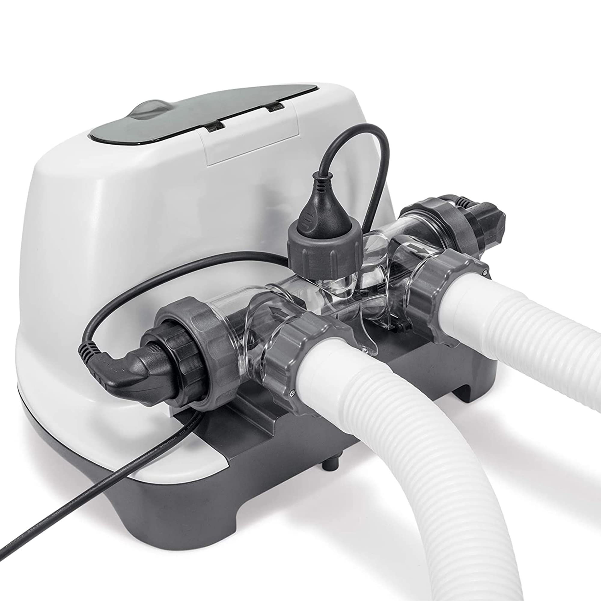 Intex 3000 GPH Sand Filter Pump with Built-In Timer and Krystal Clear Saltwater System Maintenance Set for Above Ground Outdoor Swimming Pools