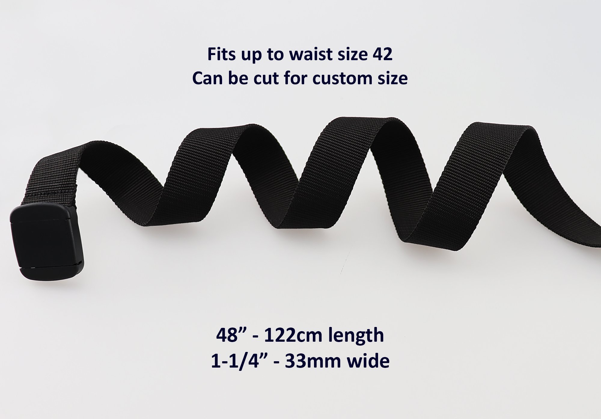 Hiker Belt Nylon Blend Outdoor Web Adjustable Buckle (Black)