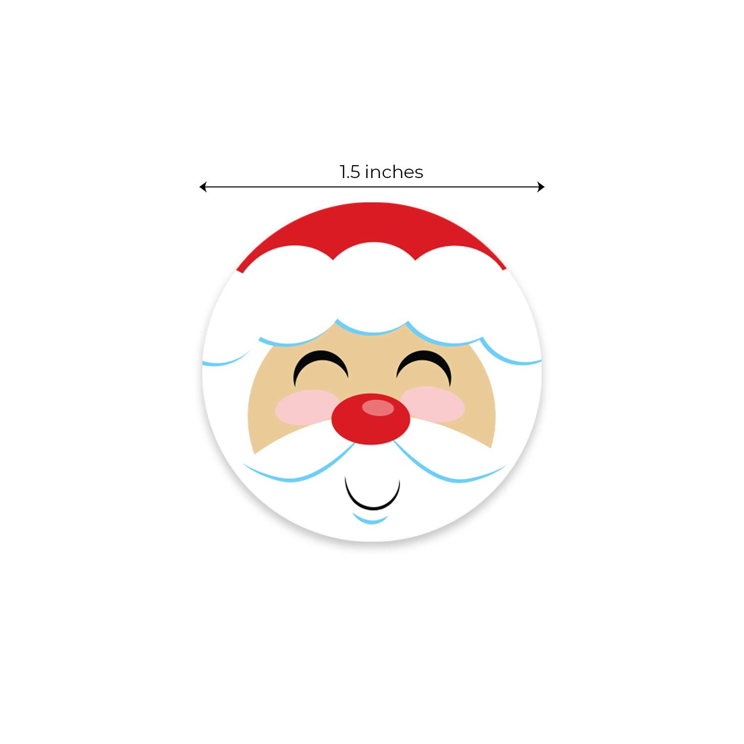 Jolly Santa Holiday Sticker / 1.5" Santa Claus Face Label/Roll of 500 Jolly St. Nick Christmas Stickers