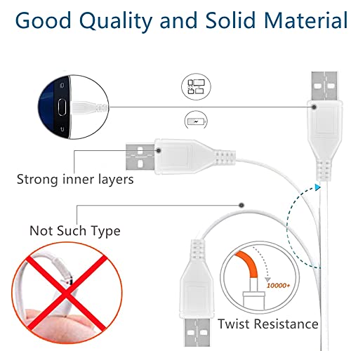 HISPD 5ft White Micro USB Data Sync Cable Charging Charger Cord for Harman Kardon Esquire Mini Ultra Thin Wireless Portable Speaker System HKESQUIREMINIBLKAM Harman/Kardon