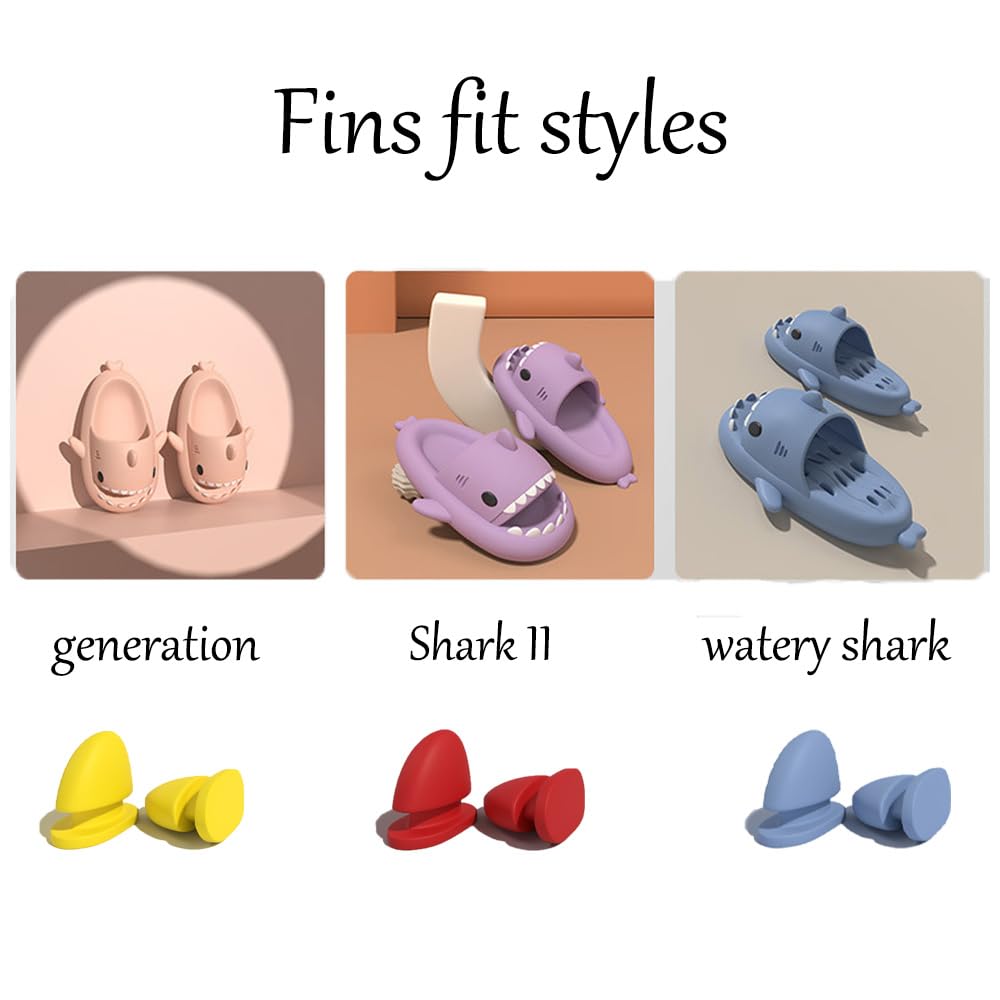 Zureto One Pairs Shark Slides Fins, Cloud Shark Slippers Replacement Top Fins DIY Accessories (Yellow)