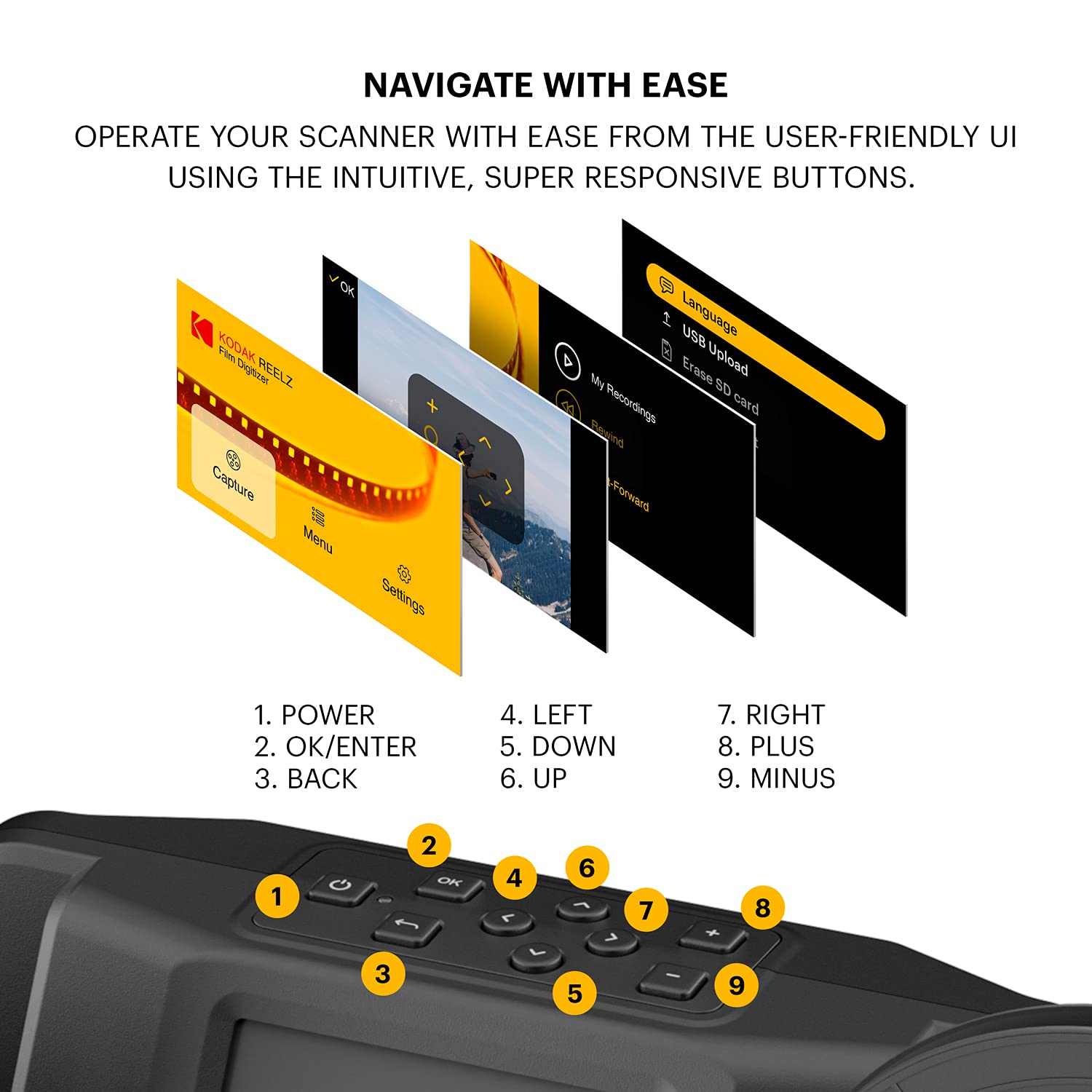KODAK REELZ 8mm & Super 8 Films Digitizer Converter with Big 5” Screen, Converts Film to Digital MP4 Files