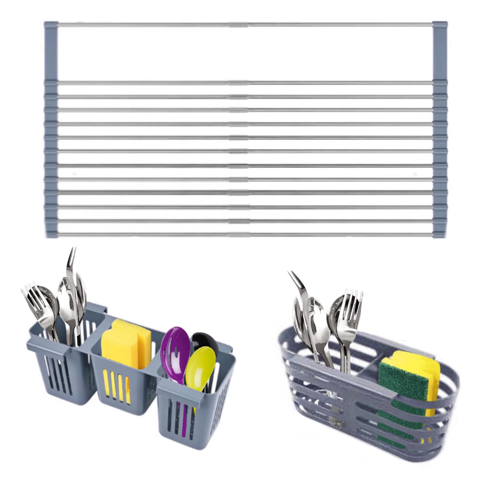 In Sink Dish Drying Rack, Expandable to Fit Up to a 23inch Sink - Dish Drying Rack for Kitchen Counter, De-Clutter Your Kitchen and Speed Up Drying Time With This Handy Over Sink Dish Rack