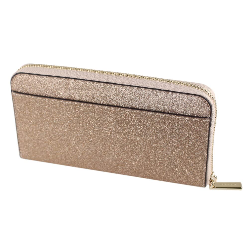 Kate Spade female shimmy glitter boxed large continental wallet rose gold