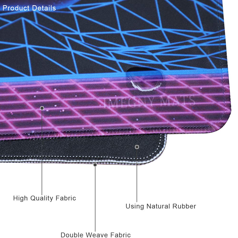 Imegny Large Gaming Mouse Pad, Extended XXL Desk Pad & Non-Slip Rubber Mat for Mice and Keyboard with Stitched Edges (90x40 zisesun011)