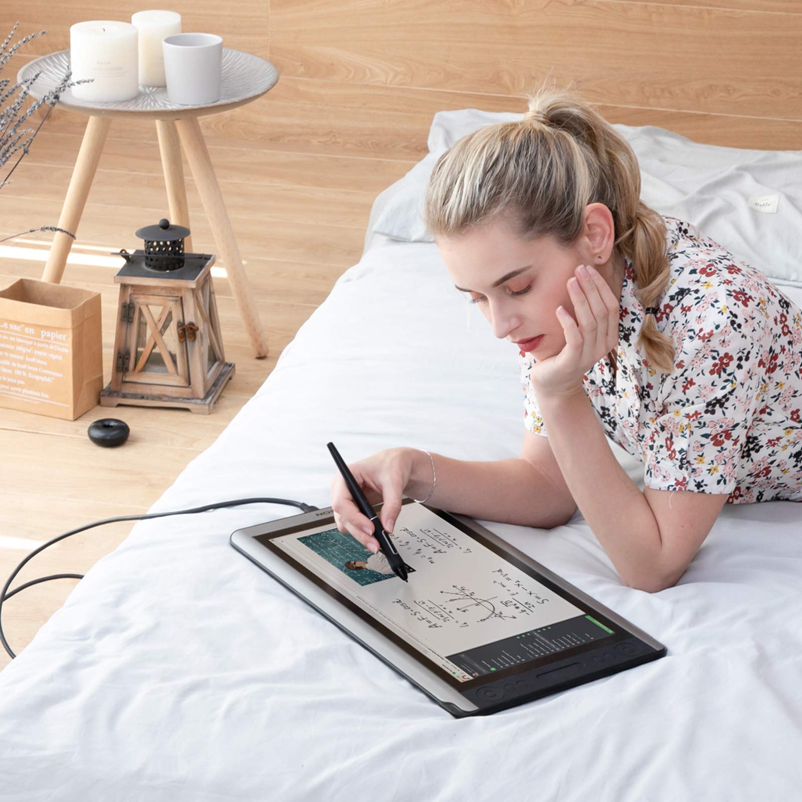 HUION KAMVAS 16 Digital Drawing Tablet with Screen Graphics Pen Display with Battery-Free Stylus Tilt 14 Press Keys Touch Bar Adjustable Stand for Art Animation Beginner-15.6 inch