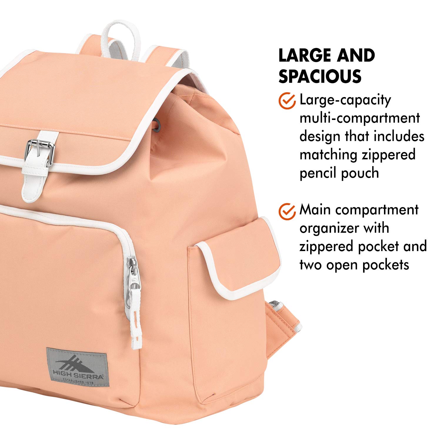 High Sierra Women's Elly Backpack, Iced Lilac/White, One Size